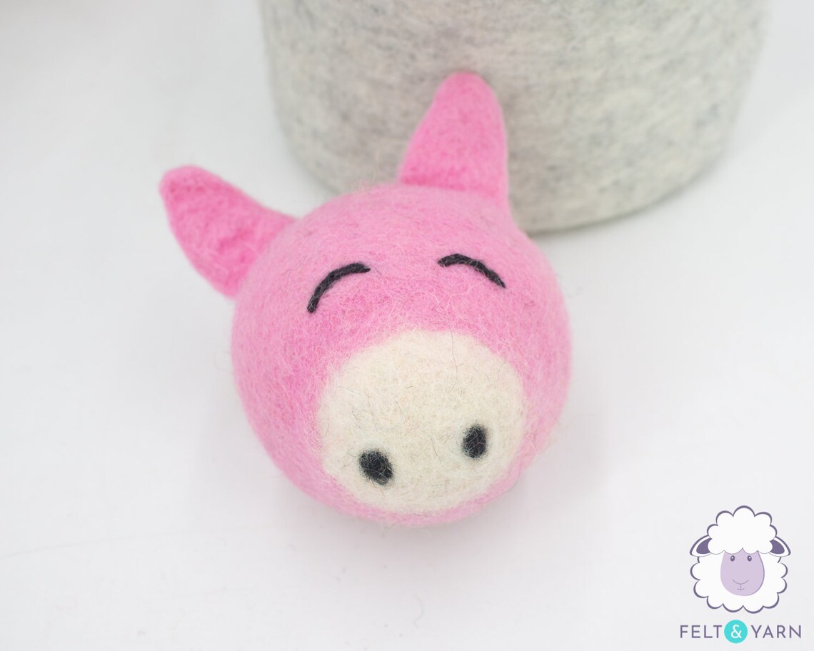 8cm Cute Animal Face Dog Toys Set Handmade of 100% Wool and - Etsy