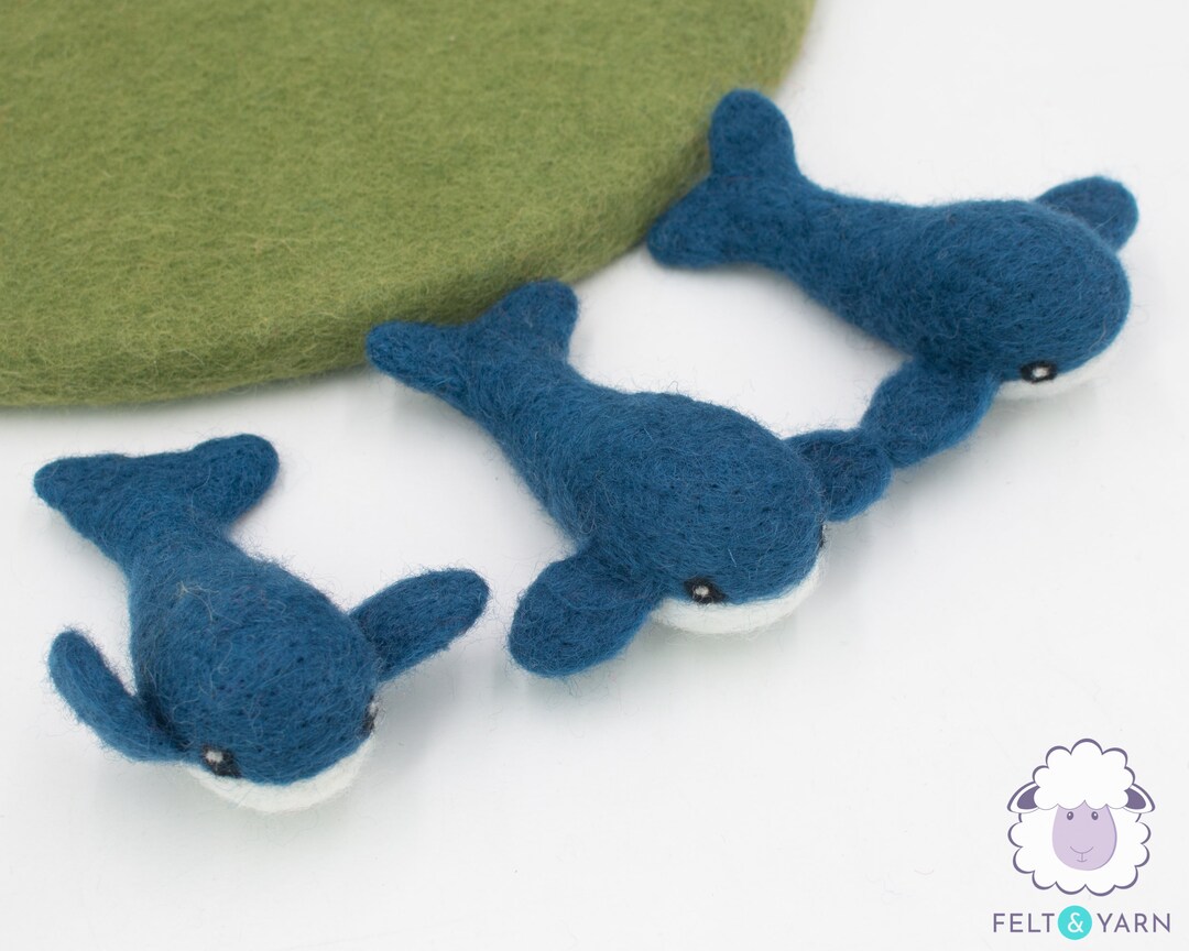 Handmade Felt Blue Whale Ocean Ornament Educational Felted Toys Whale ...