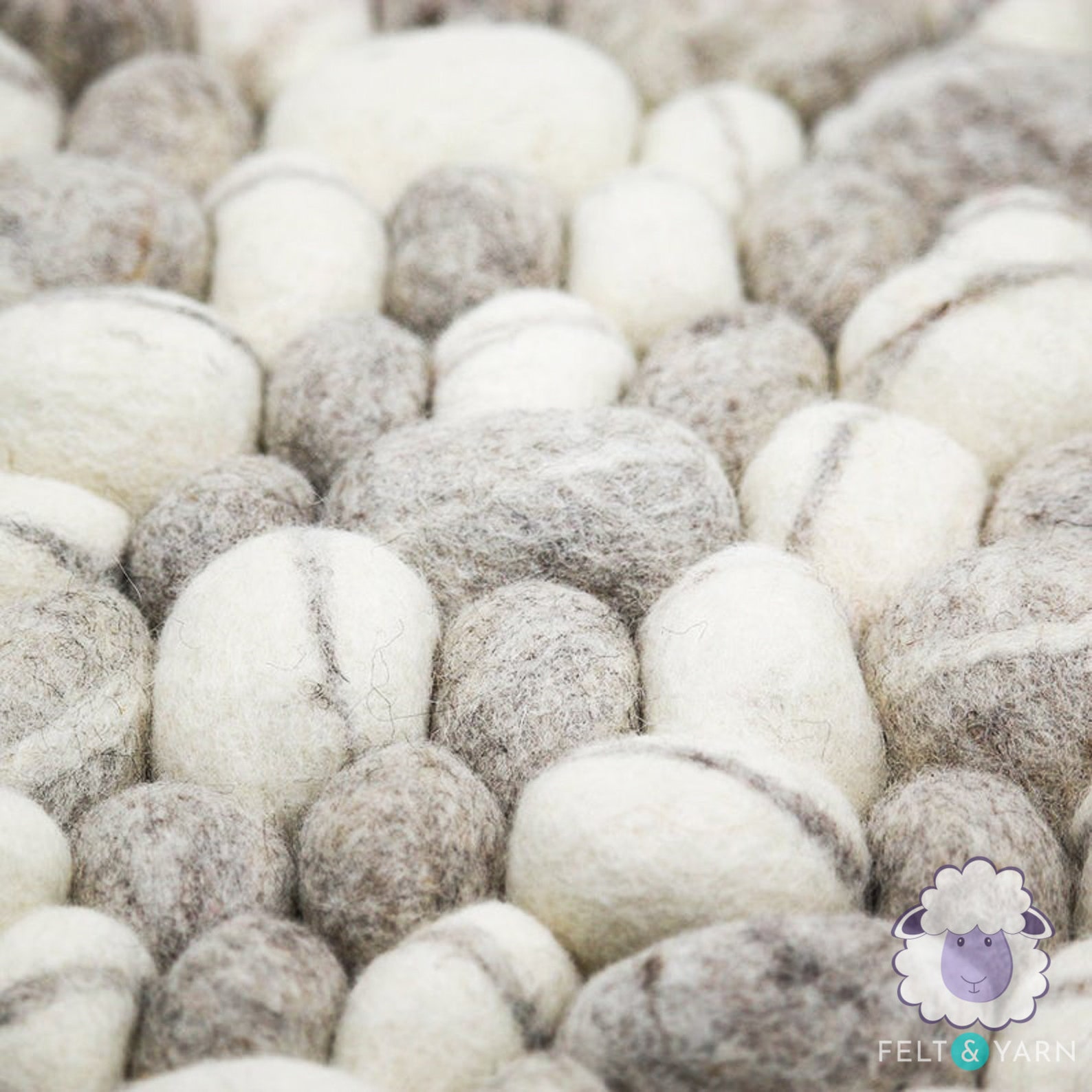 Stone Rug Wool Felt Rectangular Living Room Pebble Rug - Etsy