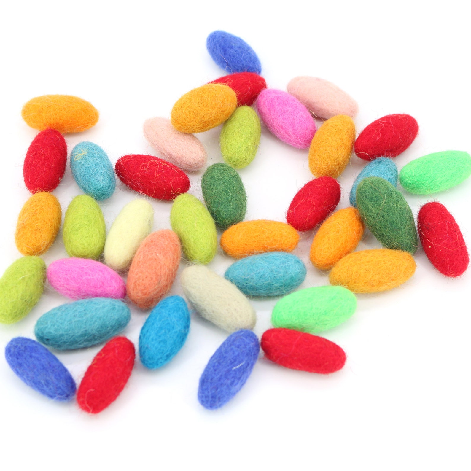 Multi Color Felt Oval Shape Felt Ball for Craft DIY Ideas & Decor ...
