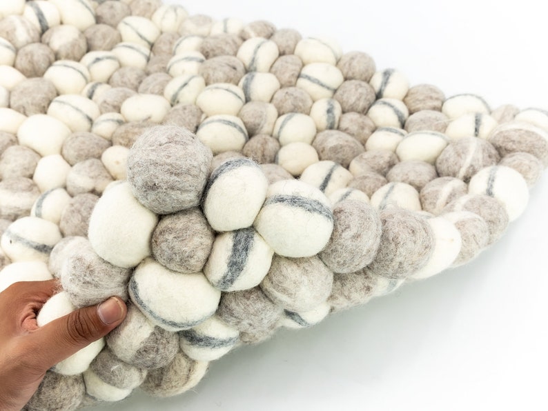 Stone Rug Wool Felt Rectangular Living Room Pebble Rug - Etsy