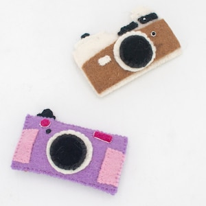 Stitched Wool Felt Cute Vintage Camera Felt Camera Keyring, Pretend ...