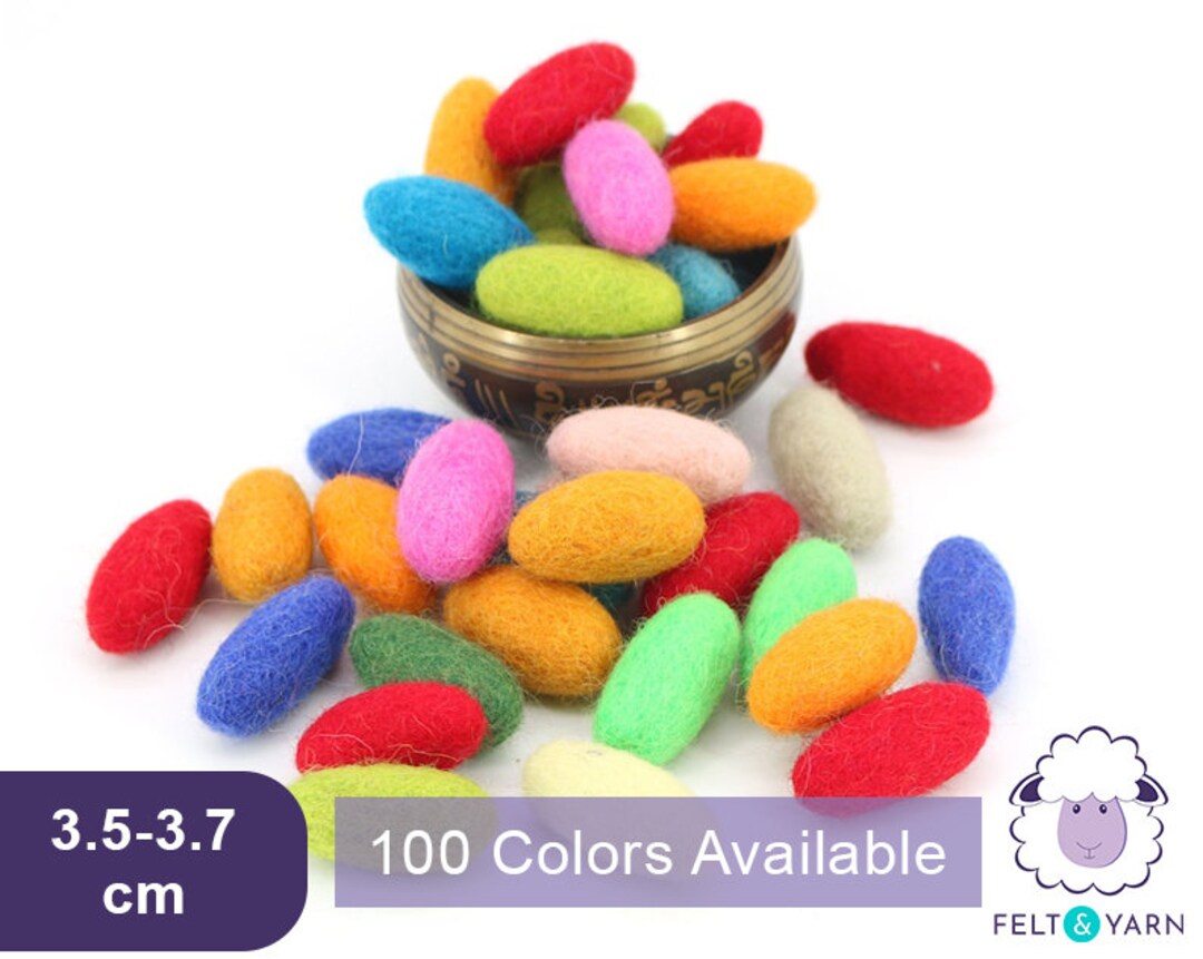 Multi Color Felt Oval Shape Felt Ball for Craft DIY Ideas & Decor ...