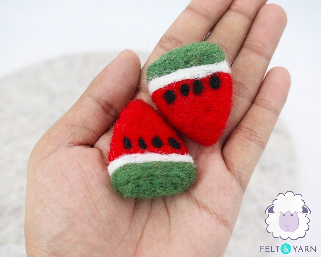 25pcs of 4.5cm Wool Felt Watermelon Candy Felted Fruits Slices for ...