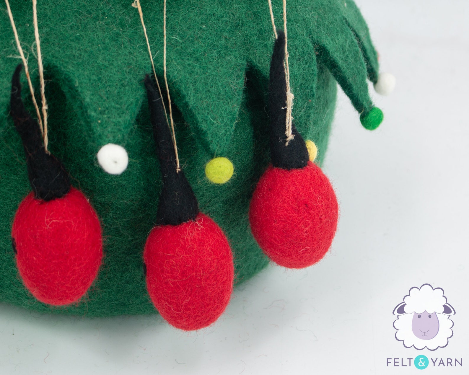 6cm Wool Felt Christmas Red Bauble With Face and Hanging Loop | Etsy