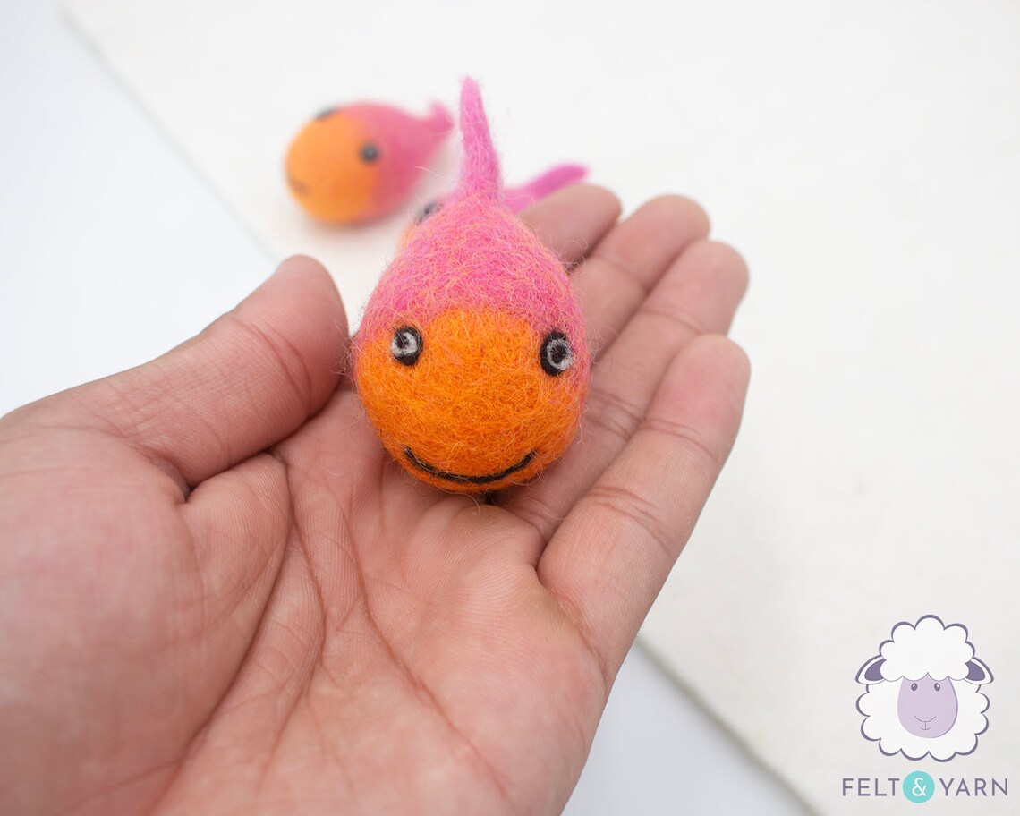 Wool Felt Fish Pet Toy Pet Safe Gold Fish Fetch Play Toy for - Etsy