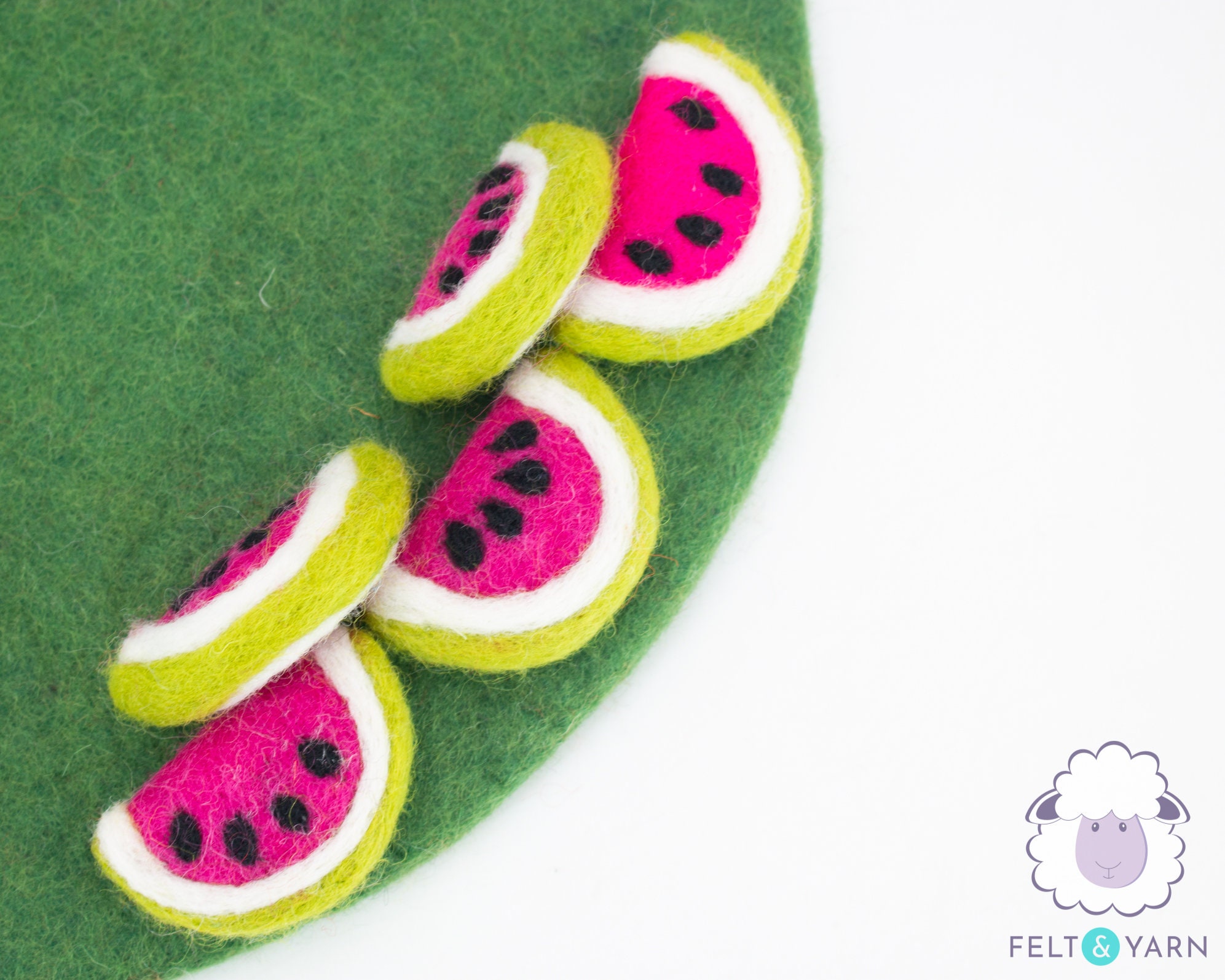 45 Pieces 6cm Wool Felt Watermelon Slices Felt Fruits | Etsy