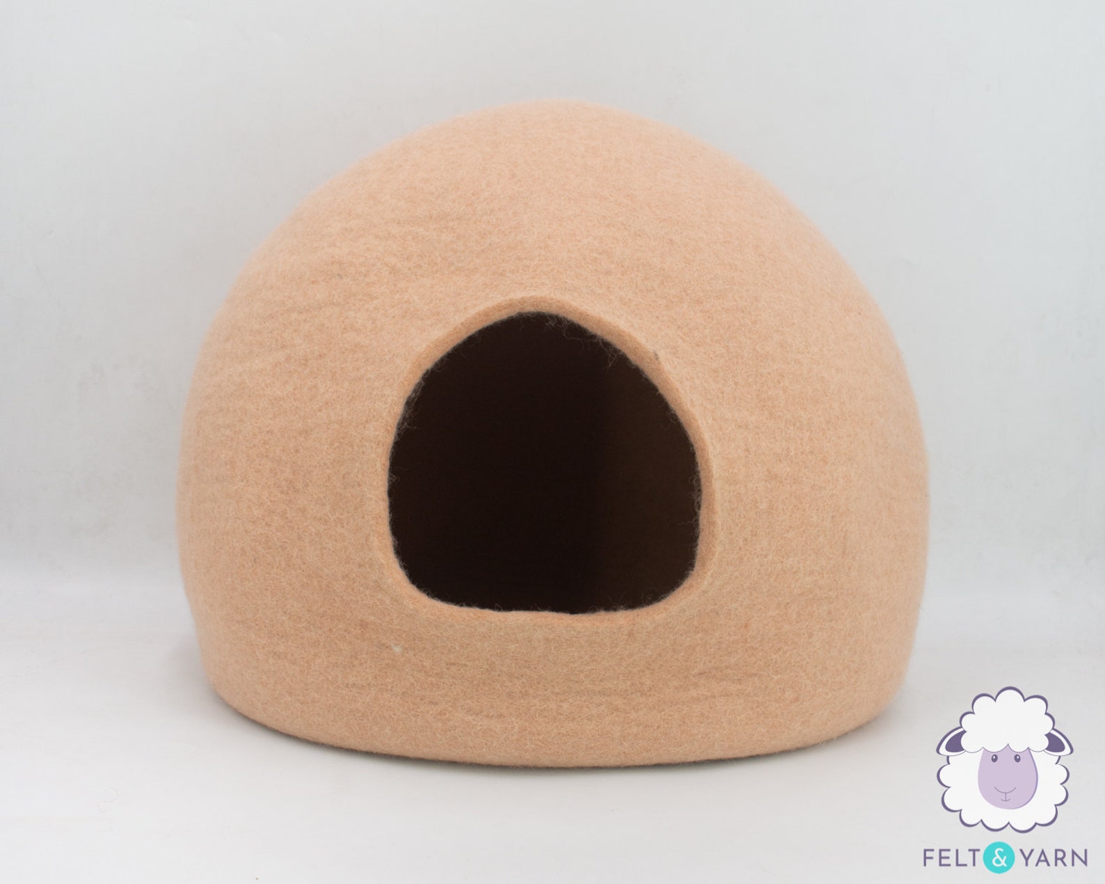 50cm Wool Felt Single Color Peach and Brown Cat Cave Cocoon | Etsy