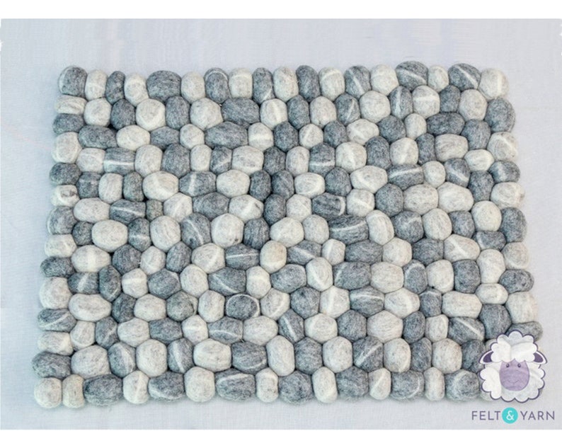 Wool Felt Pebble Rug Perfect for Living Room Handmade Natural - Etsy