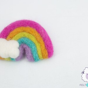 20 Pieces | 7cm Felt Rainbow With a Cloud | Felted Pastel Rainbow ...