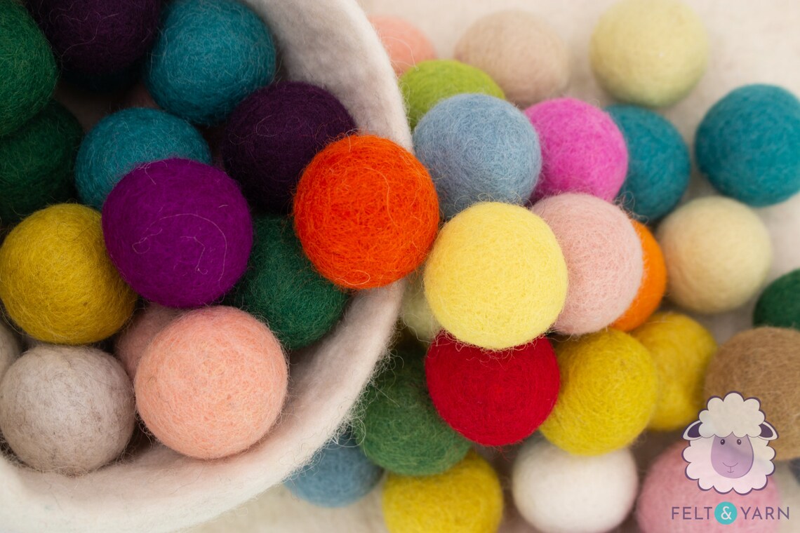 3cm Wool Felt Multi Color Felt Balls Handmade Bulk Felt Balls - Etsy