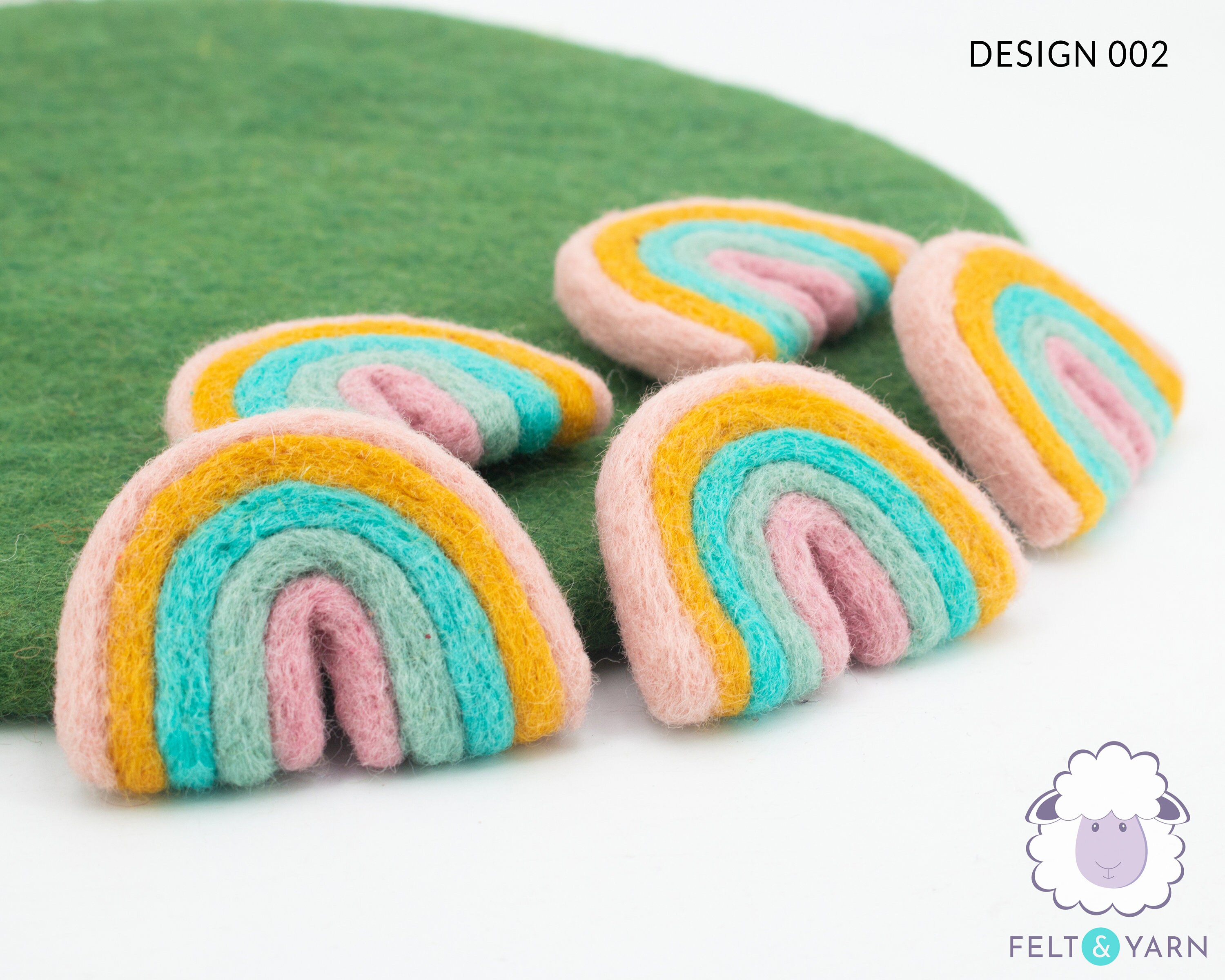 20 Pieces 7cm Felt Rainbow Pastel Felt Rainbows Felt | Etsy