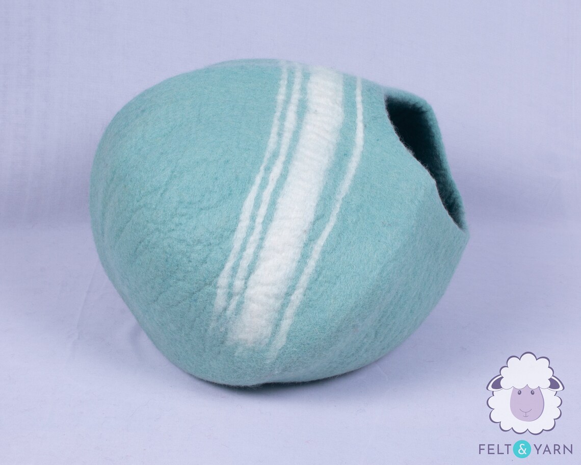 50cm Felt Stripe Cat Bed and Cat Cave with Free Wool Cat Toys | Etsy