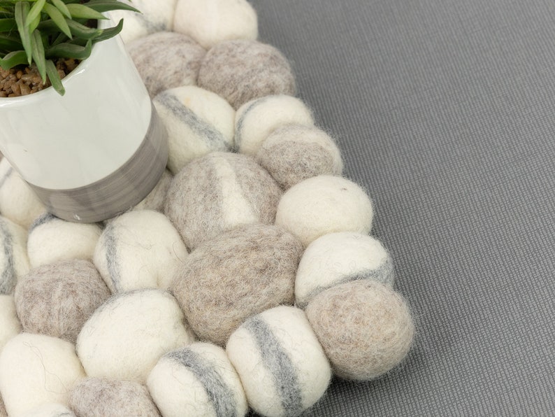 Stone Rug Wool Felt Rectangular Living Room Pebble Rug - Etsy