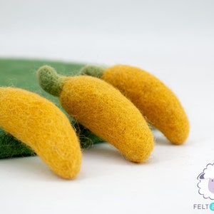 12pcs of 12cm Felt Banana Wool Felted Fruits Play Food Kids Education ...