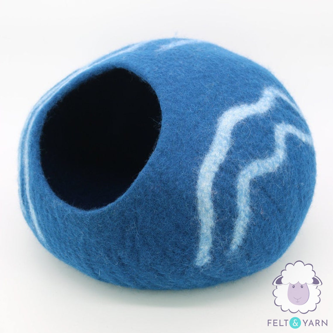 50cm Wool Felt Stripe Design Cat Bed 100% Wool Felt Cat Cave | Etsy