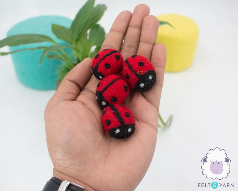 50 Pcs of Bulk Wool Felt Red Ladybug Hand Felted 3cm Ladybug - Etsy