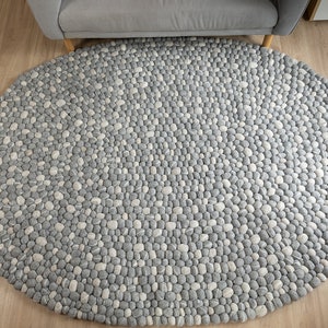 Large Wool Pebble Stone Oval Rug / Handmade Wool Felt Aesthetic Rug - Etsy