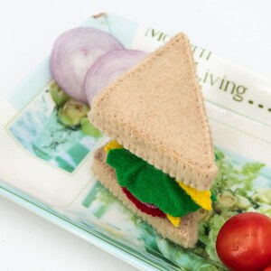 Felt Sandwich Pretend Play Food for Kids, Handmade Stitch Felt Ham and ...