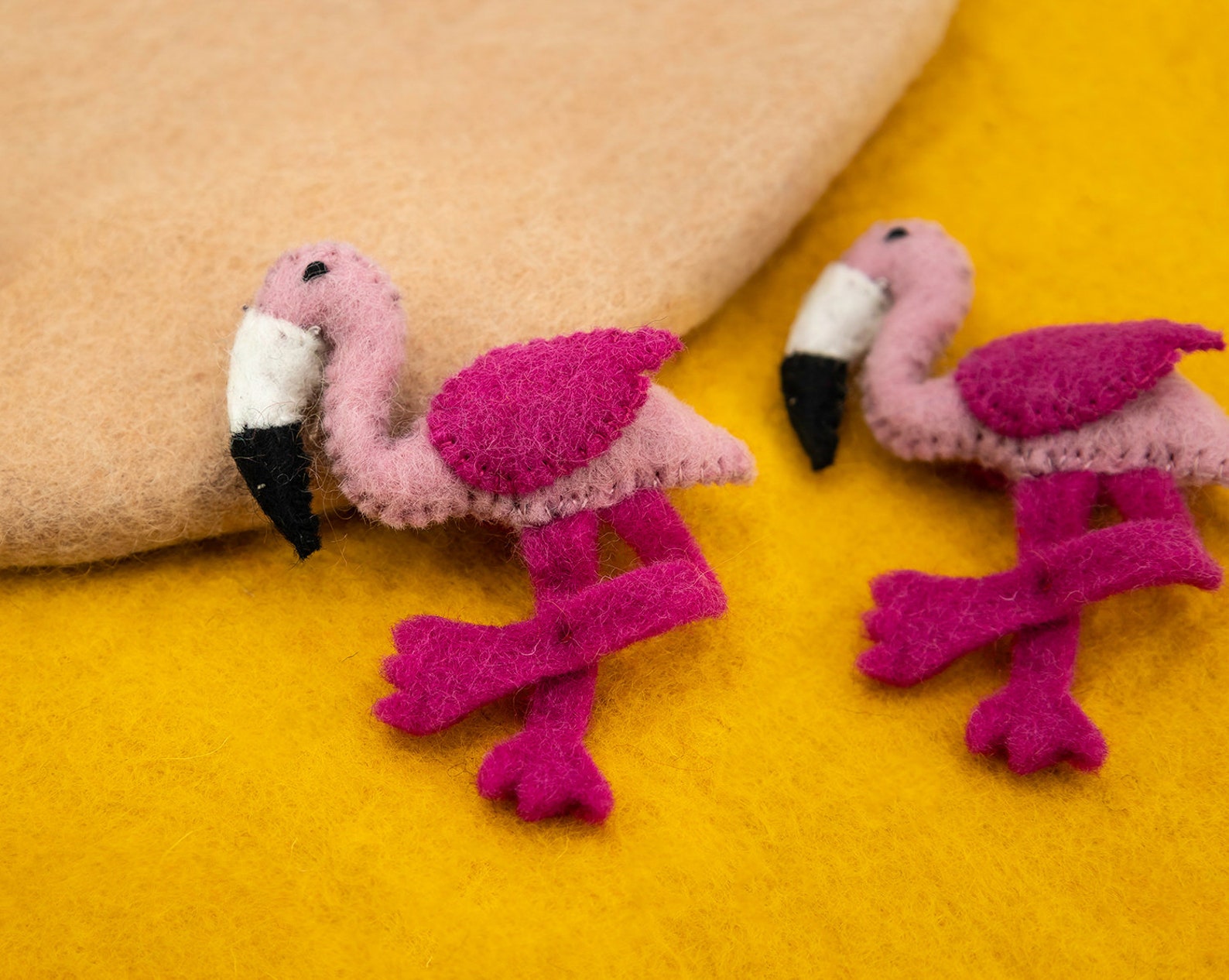 15 Pieces Handmade Wool Stitch Felt Flamingo Cheeky Flamingo Stitch ...