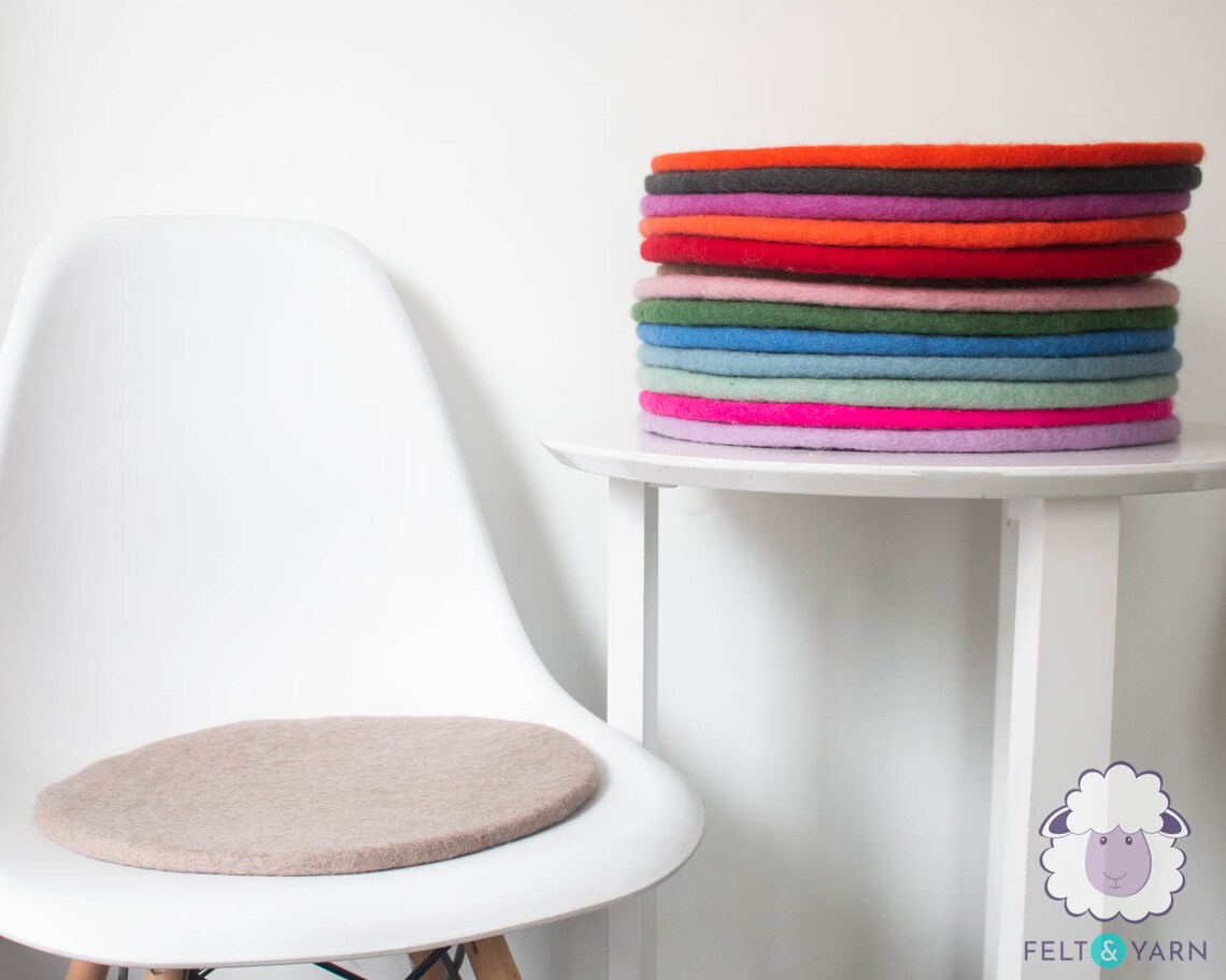 35cm Wool Felted Seat Pad Round Thick Chair Cushion for Felt - Etsy