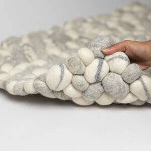 Stone Rug Wool Felt Rectangular Living Room Pebble Rug, Natural ...