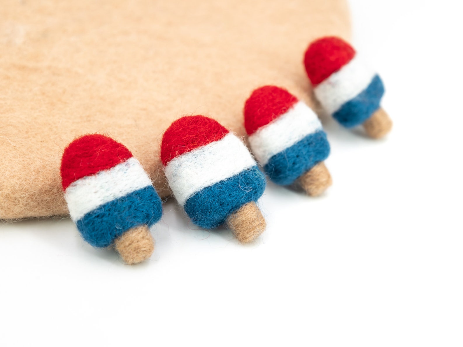 15 Pieces Needle Felt Popsicles With Patriotic Design, 4th of July Felt ...