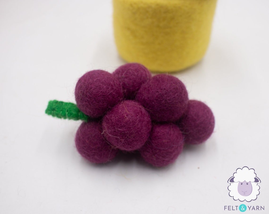 15 Pieces of 6 Cm Stitched Felt Papoose Grapes Wool Felted - Etsy