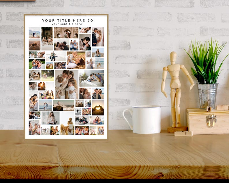 50 Photo Collage Template | Modern Family Memory Board (digital ...