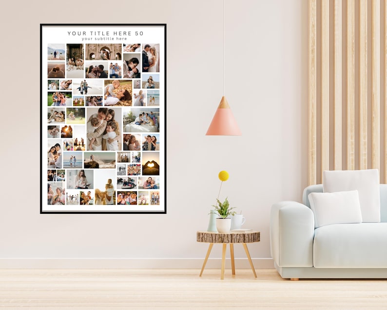 50 Photo Collage Template | Modern Family Memory Board (digital ...