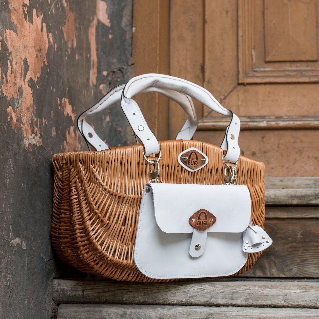 Original Wicker Handbag Shopping Bag Picnic Basket Natural - Etsy