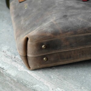 Leather Tote Bag Handmade Sturdy Woman Purse in 5 Sizes, Magnet Zipper ...