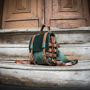 Vintage Green Personalized Backpack Real Handmade Out of High Quality ...