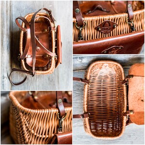 Handmade Wicker Basket Bag: Full Grain Leather Accents - Etsy