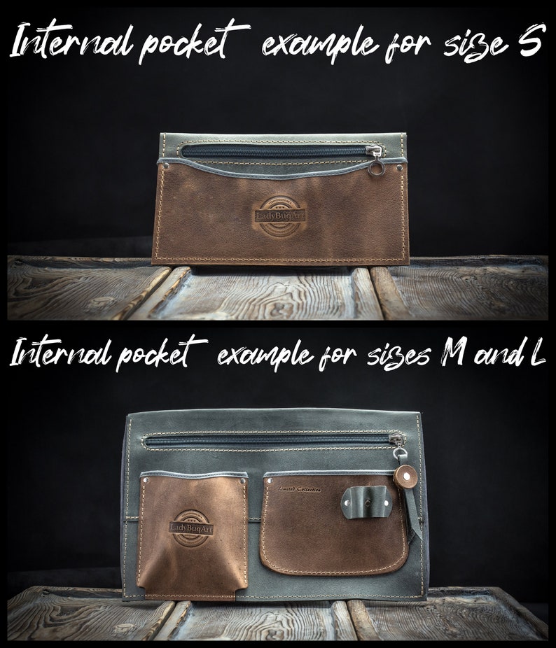 Leather Shoulder Bag With Clutch Set Handmade Bag Ladybuq Plum Etsy