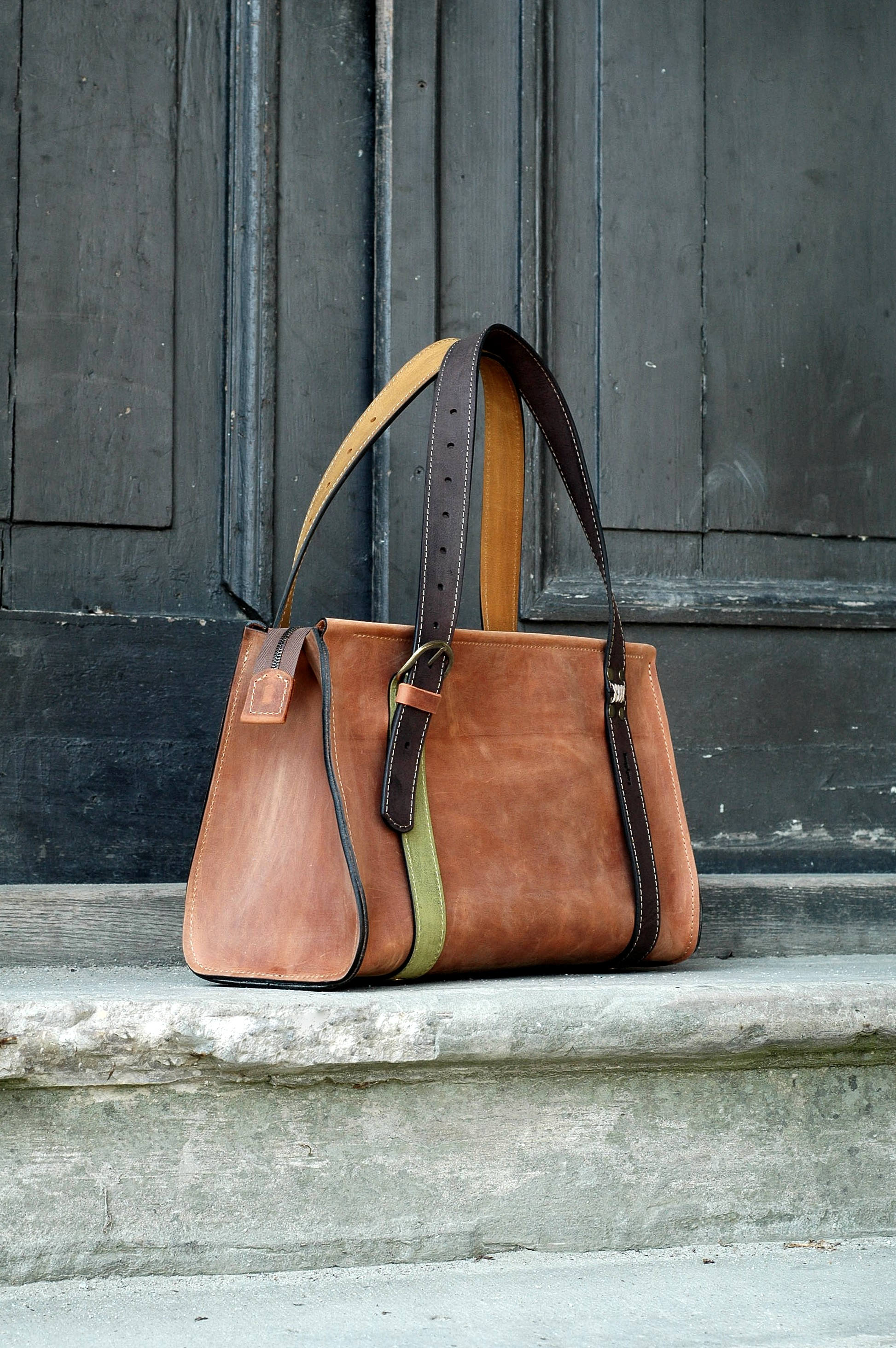 Natural Real Leather Handmade Bag Lili Woman Bag Ladybuq Art Etsy