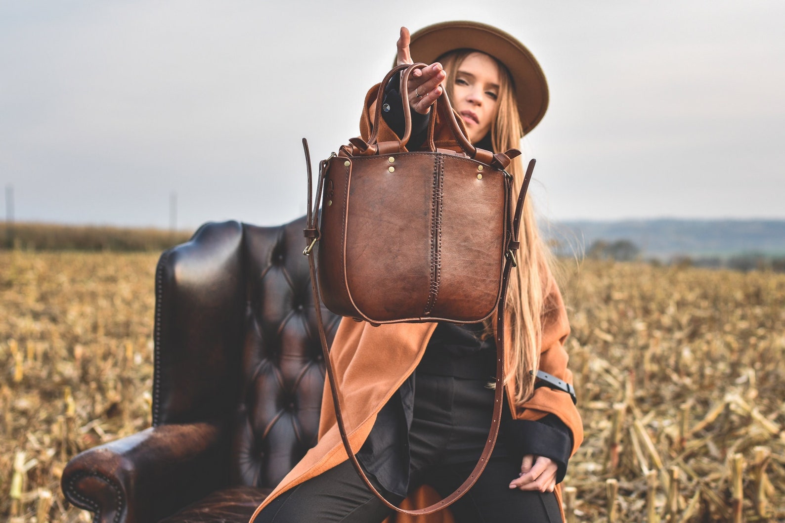 Handmade Vegetable Tanned Leather Purse Original Crossbody - Etsy