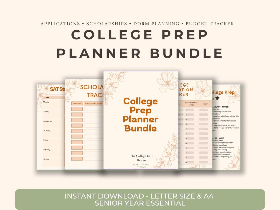 College Prep Planner Bundle | Senior Year Organizer, Scholarship ...
