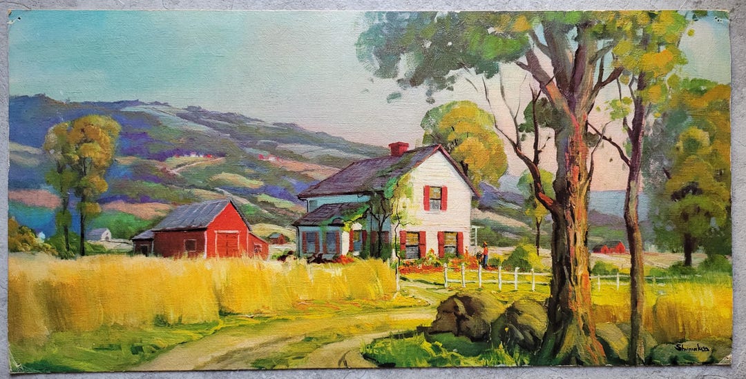 Winde Fine Prints peaceful Valley Philip Shumaker 12 X 24 Lithograph ...