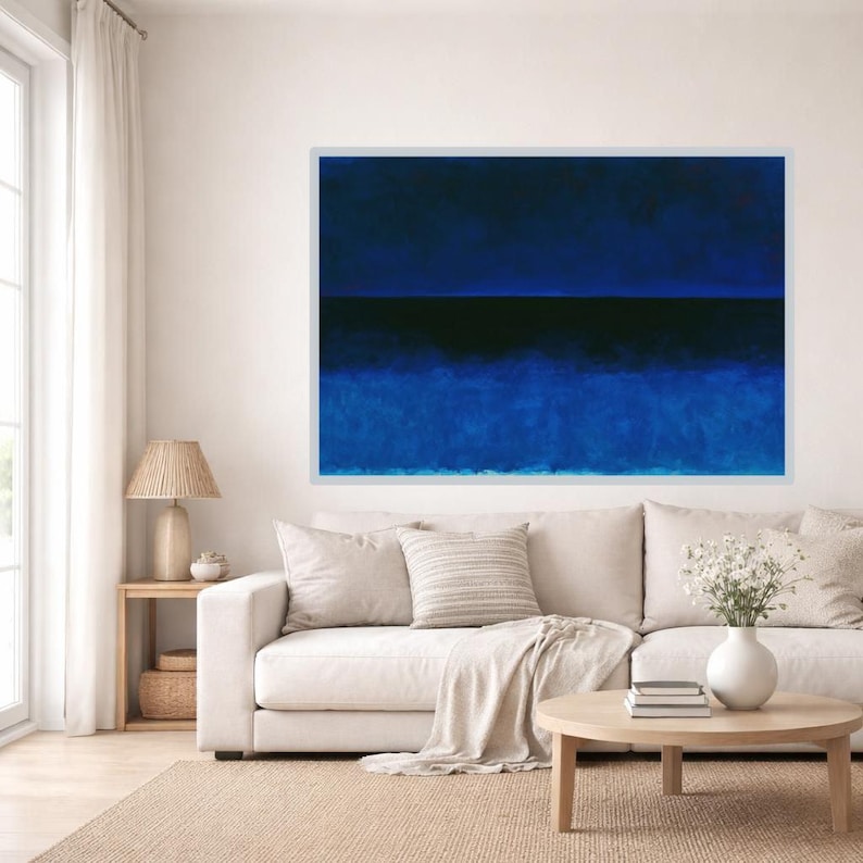 Mark Rothko Blue Canvas Wall Art, Modern Abstract Print, Living Room ...