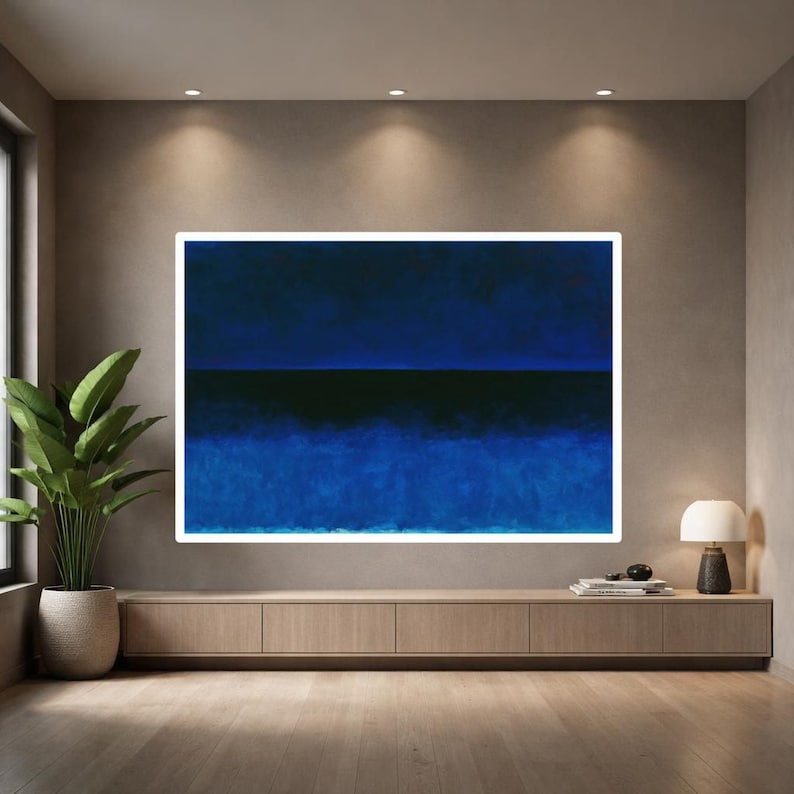 Mark Rothko Blue Canvas Wall Art, Modern Abstract Print, Living Room ...