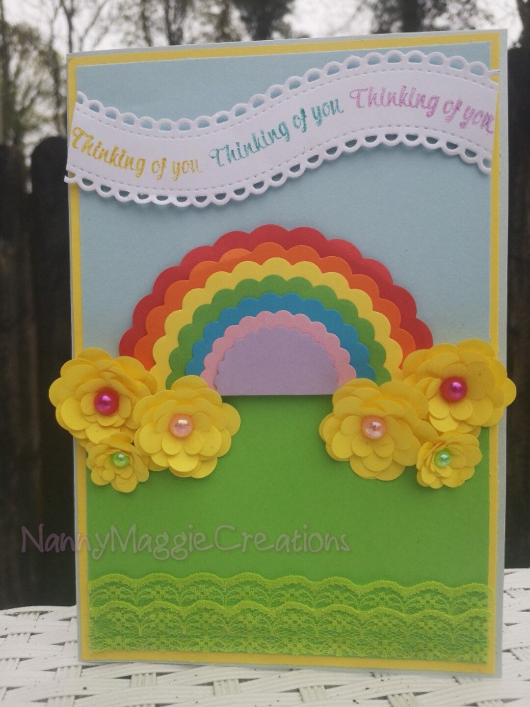 Rainbow Wishes Card - Etsy