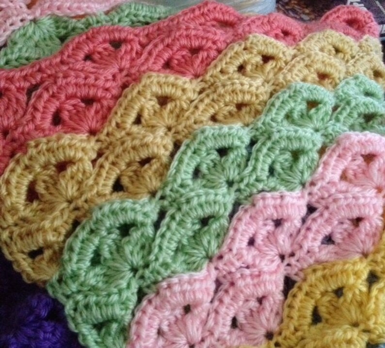 Irish Wave Crochet Baby Blanket Pattern - Etsy