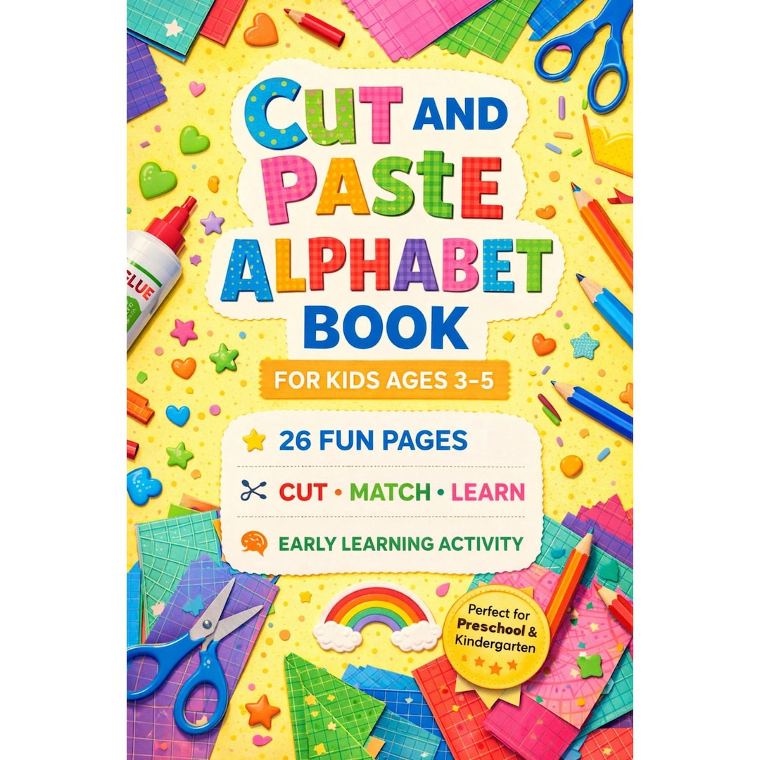 Cut and Paste Alphabet Book for Kids Ages 3–5 | Printable ABC Matching ...