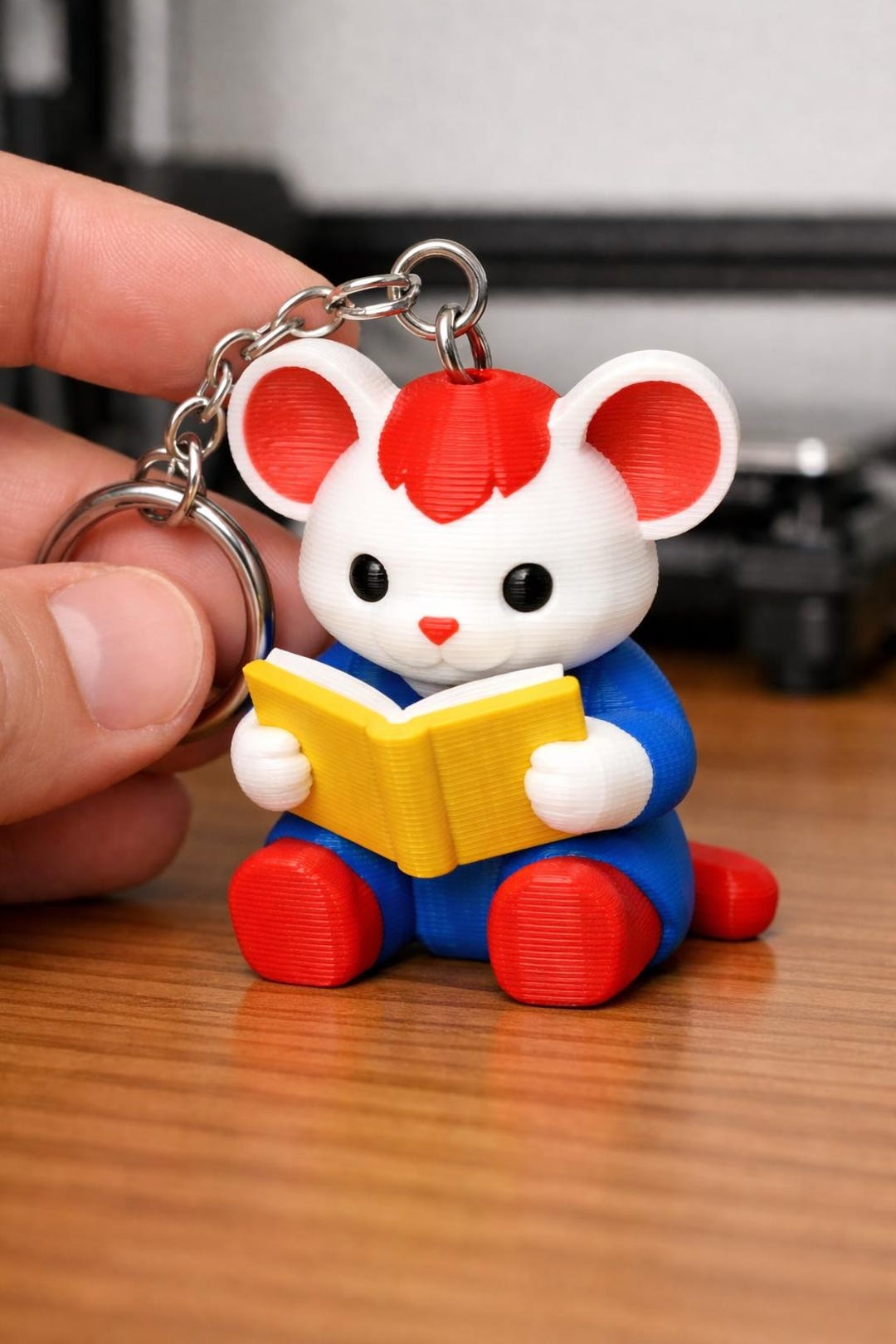 Artisan Thread Dancer Mouse Keychain | Hand-painted Multicolor 3D Print ...
