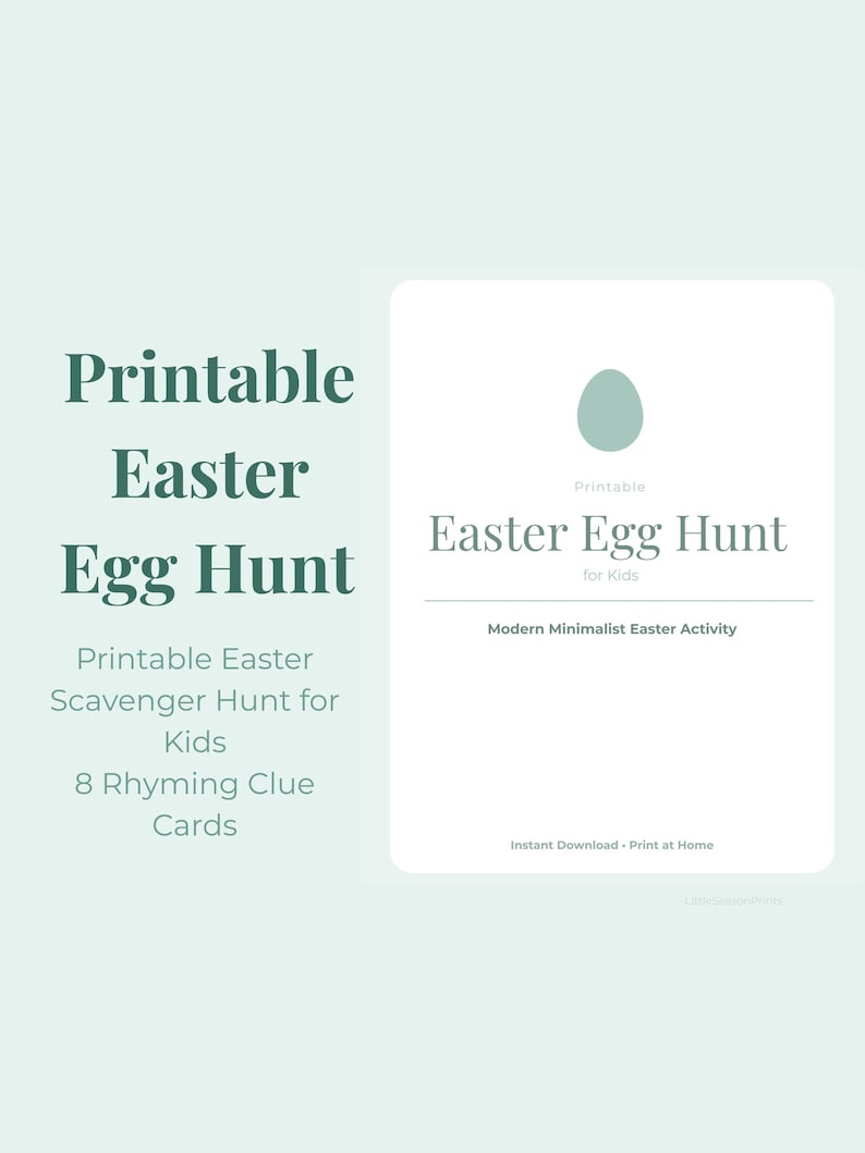 Modern Easter Scavenger Hunt Printable, Minimalist Easter Egg Hunt ...