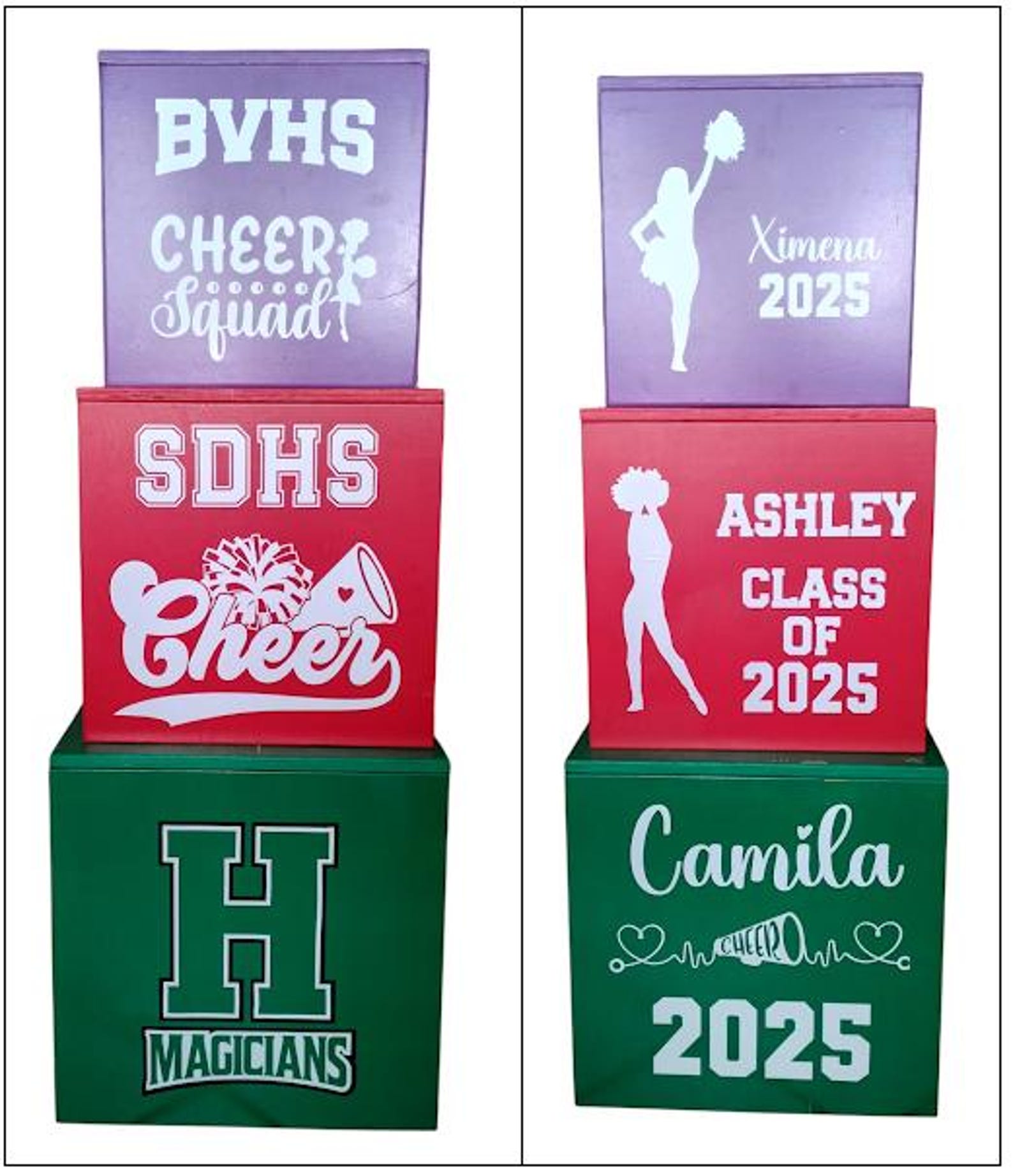 Varsity Cheer Boxes School Box Collapsible Wood Stand Sports High ...