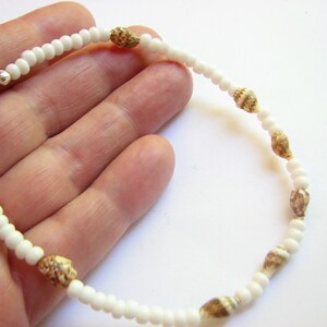 Ocean Ankle Bracelets, White Beaded Sea Shell Anklet, Bridal Shell ...