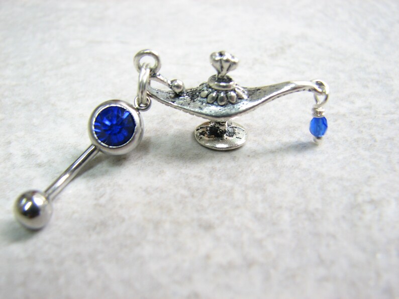 Genie Bottle Belly Ring Aladdins Magic Lamp Belly Button - Etsy