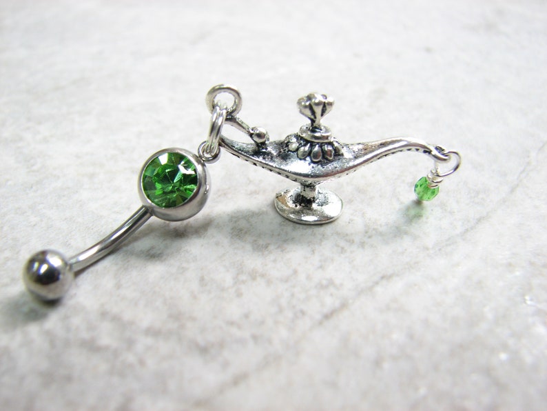 Genie Bottle Belly Ring Aladdins Magic Lamp Belly Button - Etsy